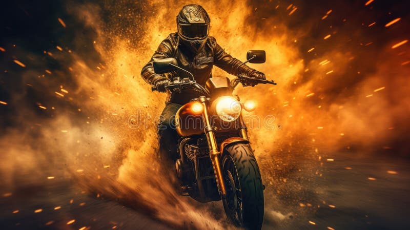 Blazing Fire Ride Artwork stock illustration. Illustration of captures ...