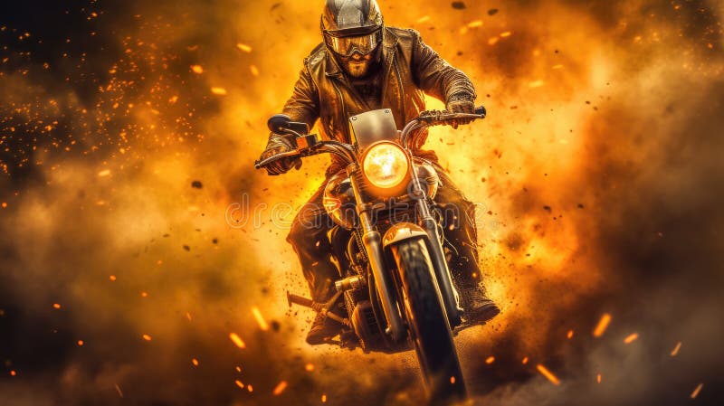 Blazing Fire Ride Artwork stock illustration. Illustration of captures ...
