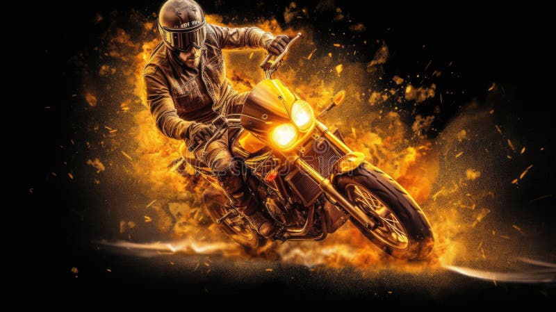 Blazing Fire Ride Artwork stock illustration. Illustration of middle ...