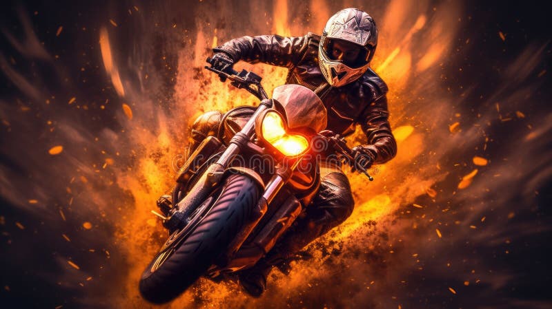 Blazing Fire Ride Artwork stock illustration. Illustration of making ...