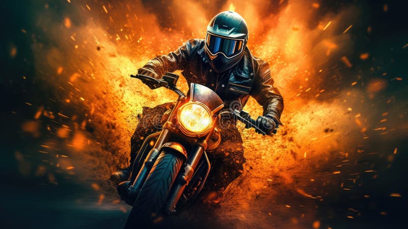 Blazing Fire Ride Artwork stock illustration. Illustration of intense ...