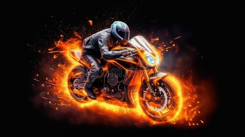 Blazing Fire Ride Artwork stock illustration. Illustration of life ...