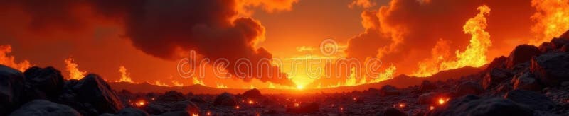 Blazing Inferno, Dramatic Low Angle Shot of Heroic Intervention , Smoke ...