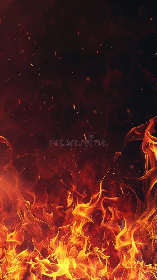 Blazing Inferno. Dynamic Fire Background with High Detail on a Plain ...