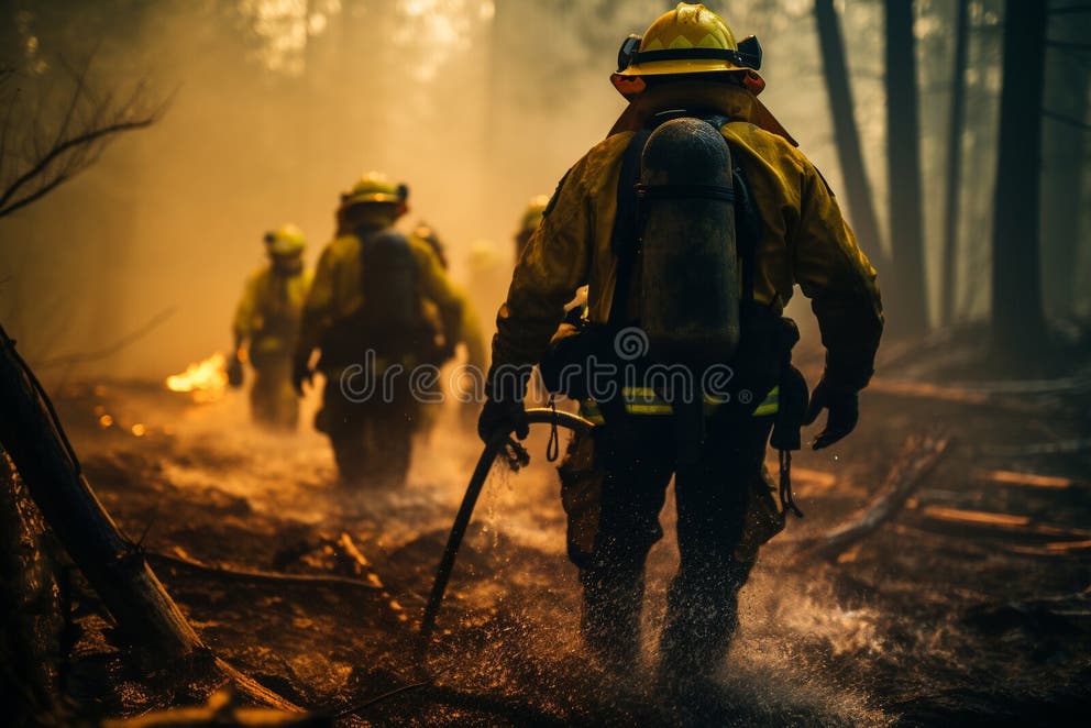 Blazing Inferno: the Wrath of a Forest Fire Stock Illustration ...