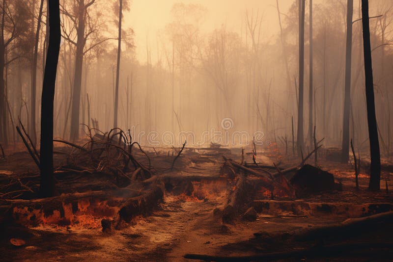 Blazing Inferno: the Wrath of a Forest Fire Stock Image - Image of ...