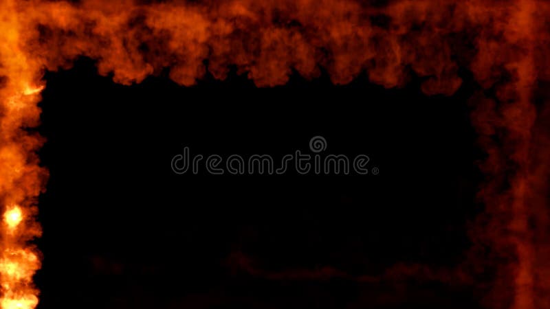 Blazing Fire Lines Frame for Content on Black, Isolated - Object 3D ...