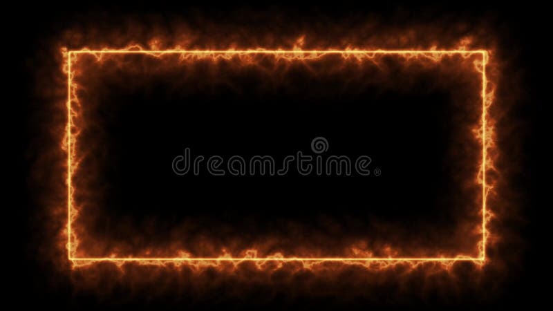 Blazing Rectangular Frame Made of Animated Fire - Fiery Frame Loop ...