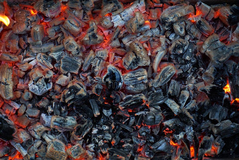 Blazing Red Coals. Beautiful Background. Stock Image - Image of ...
