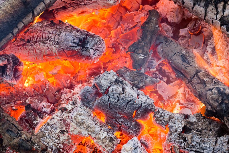 Blazing Red Coals in the Fire Stock Photo - Image of barbecue, power ...