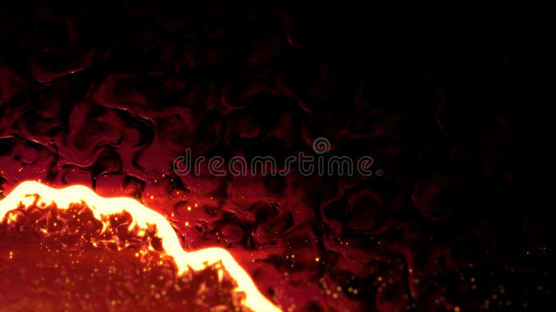 Blazing Red and Orange Bio Forms Lay - Abstract 3D Rendering Stock ...