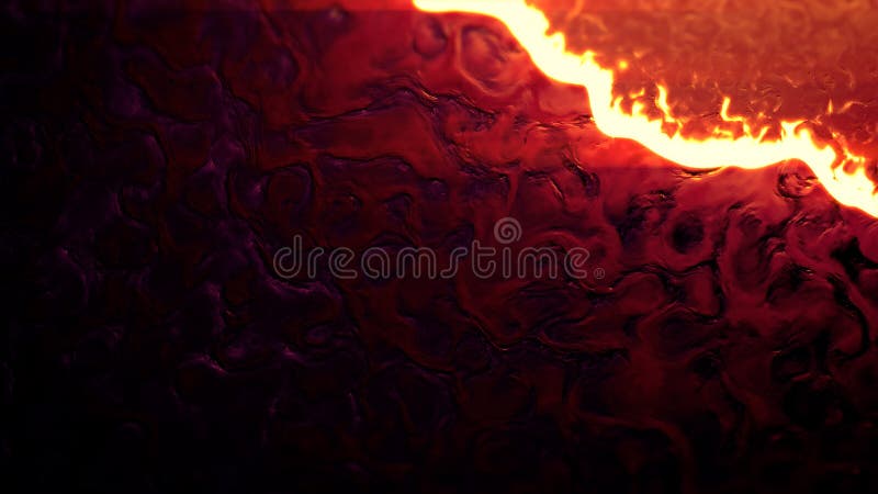 Blazing Red and Orange Organic Forms Surface - Abstract 3D Rendering ...