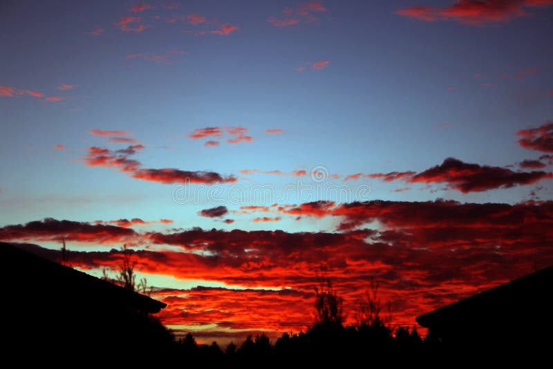 Blazing Sunset in Osborne Bay, Crofton, BC Stock Image - Image of ...