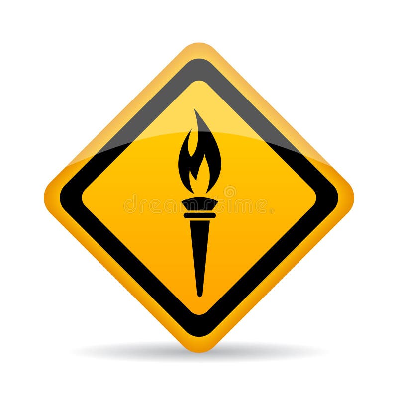 Blazing Torch Fire Vector Sign Stock Vector - Illustration of burn ...