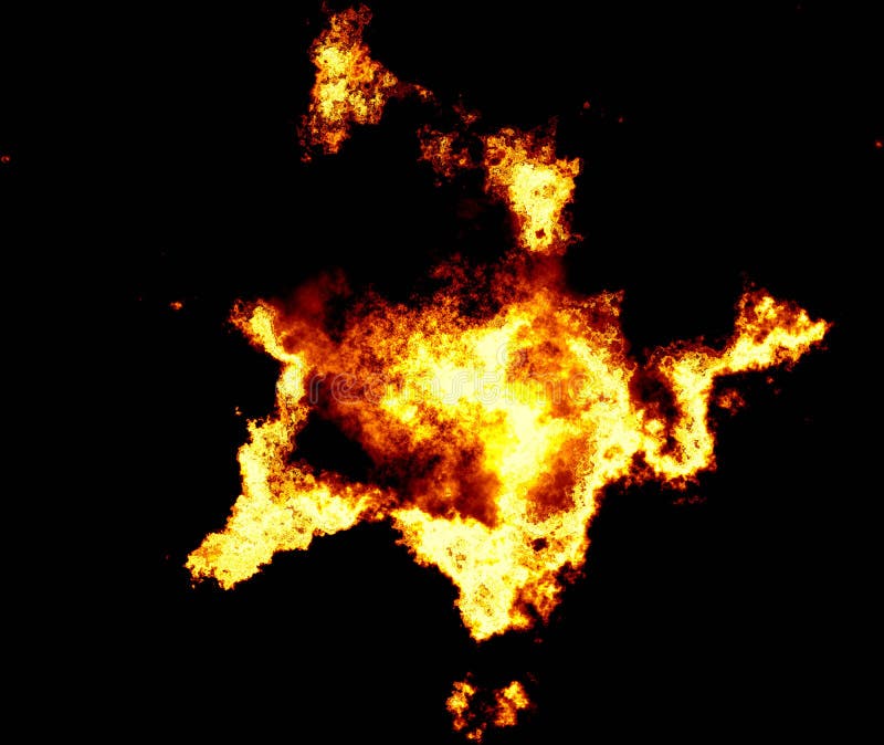 Blazing Yellow Fire Over Abstract Orange Smoke on a Black Background ...