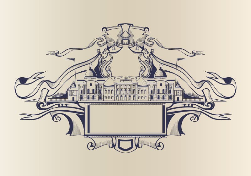 Heraldic shield and banner stock vector. Illustration of medallion ...