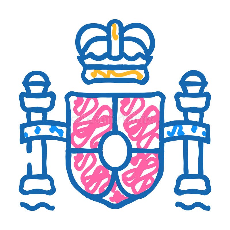 Blazon Spain Icon Doodle Illustration Stock Illustration - Illustration ...