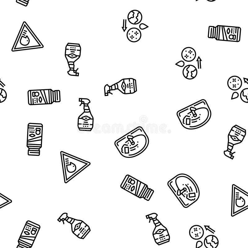 Bleach Disinfect Clean Germicide Seamless Pattern Vector Stock ...
