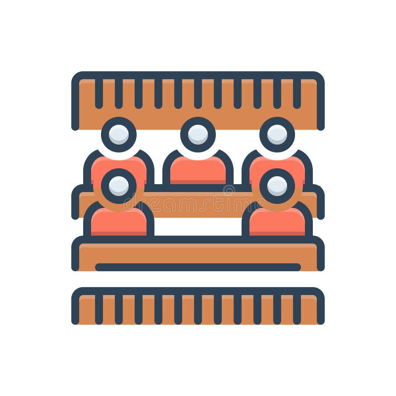 Color Illustration Icon for Bleacher, People and Crowd Stock ...