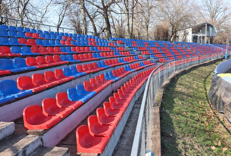 Bleacher Seats in the Speedway Stadium Stock Image - Image of blue ...