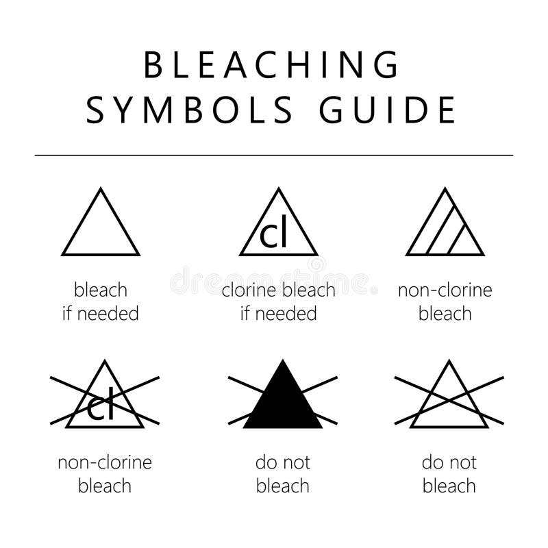 Bleaching Symbols Guide stock illustration. Illustration of cloth - 330538961