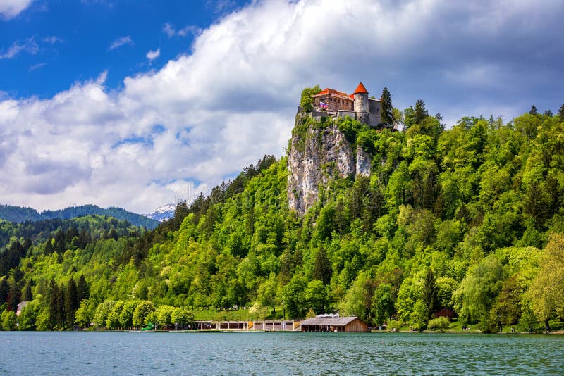 Bled Castle with Lake Bled, Slovenia Stock Image - Image of beautiful ...