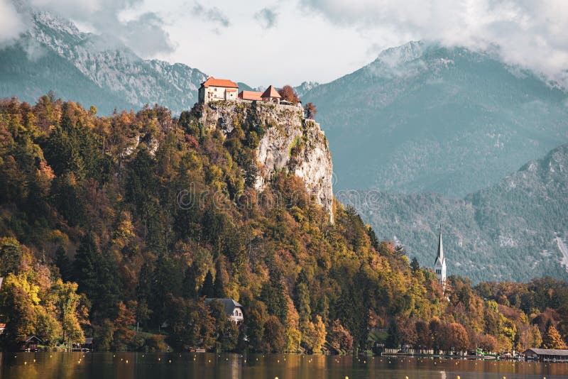 Bled Castle, Slovenia. stock image. Image of tower, summer - 225260439