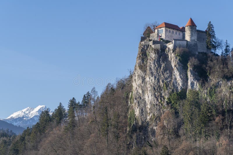 Bled Castle on Sunny Winter Day Stock Image - Image of building ...