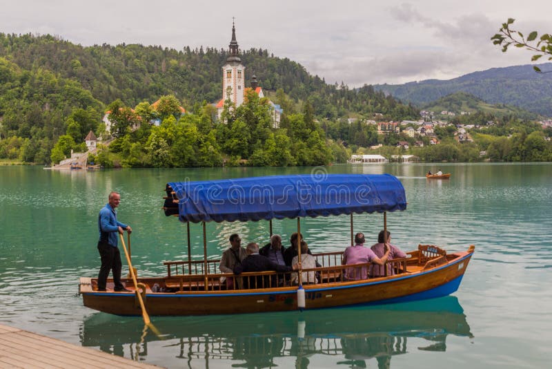 BLED, SLOVENIA - MAY 22, 2019: Boating at Bled Lake, Sloven Editorial ...