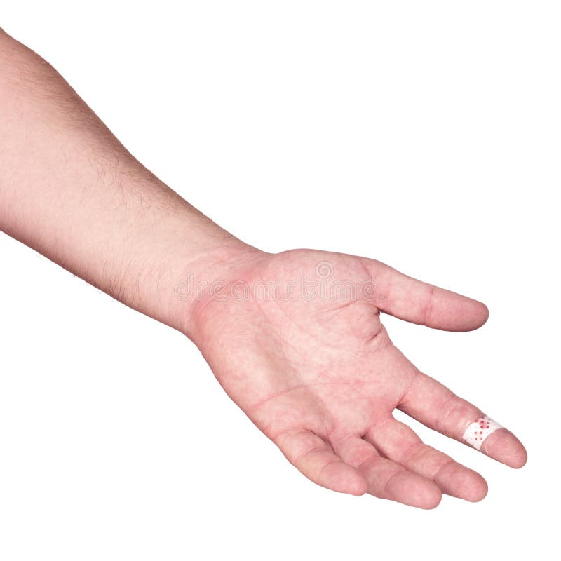 A Bleeding Finger Tip is Covered with a Bandage. Stock Image - Image of ...