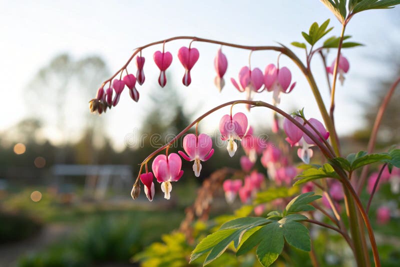 Bleeding Heart Bloom in Garden Stock Illustration - Illustration of ...