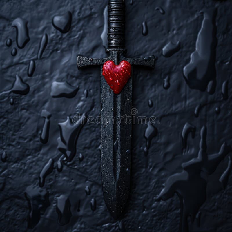 Bleeding Heart on a Dark Blade Stock Illustration - Illustration of ...