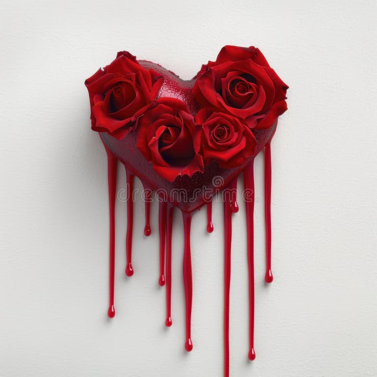Bleeding Heart Made of Red Roses Stock Illustration - Illustration of ...