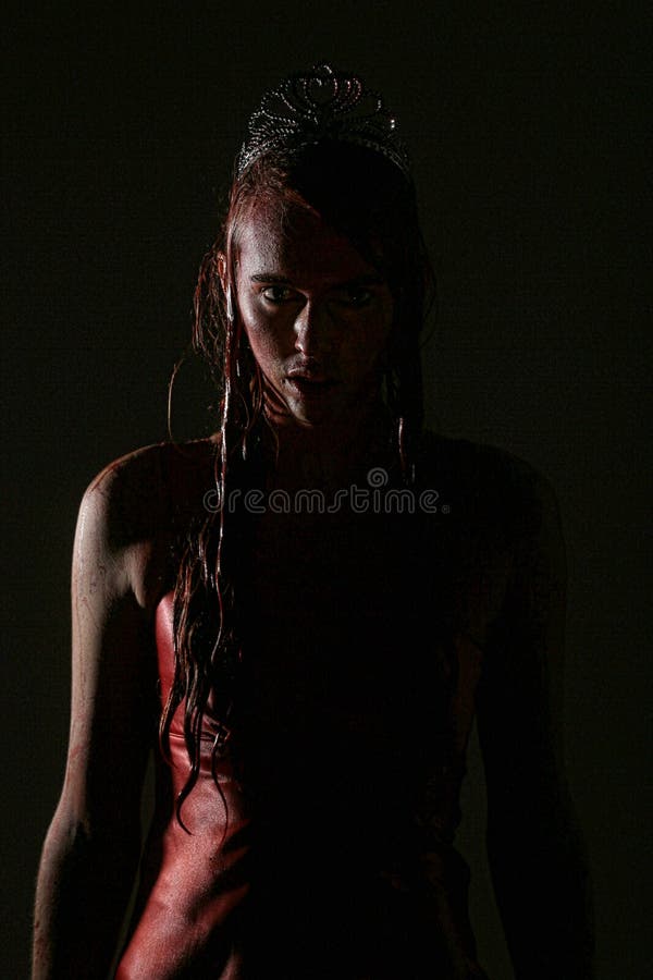 Bleeding Horrified Woman Wearing Prom Attire Stock Photo - Image of ...