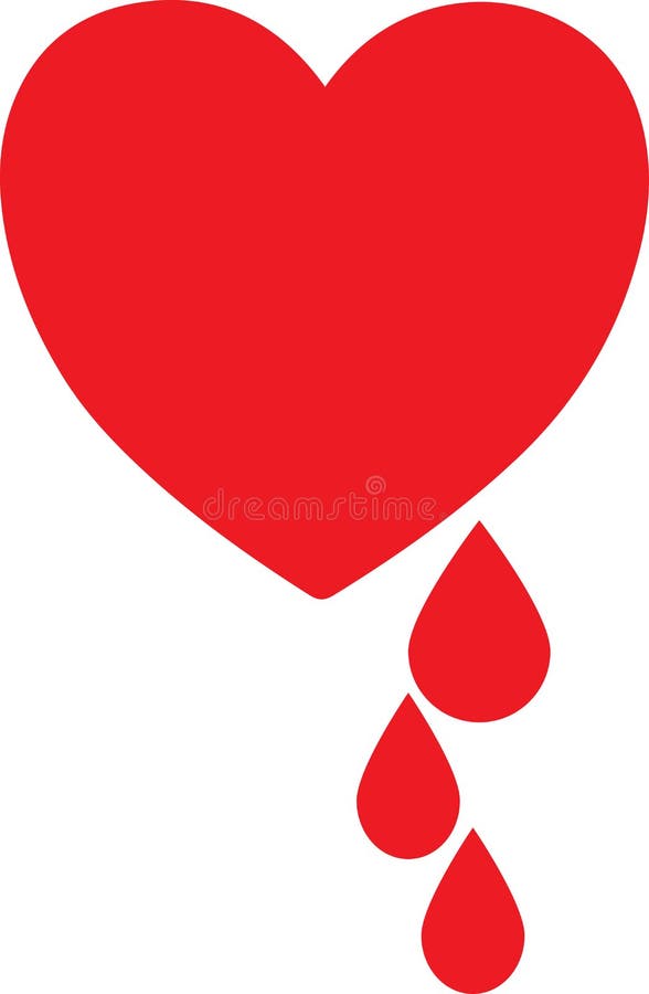 Bleeding outside heart stock vector. Illustration of donate - 129701917