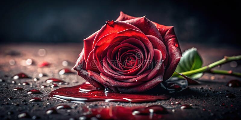 A Bleeding Rose a Powerful Visual Metaphor for Wounded Love Heartbreak ...