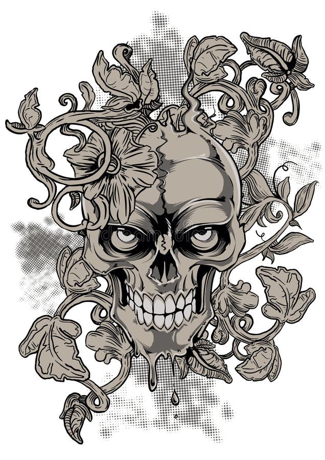 Bleeding skull stock vector. Illustration of gothic, ghoul - 34515985