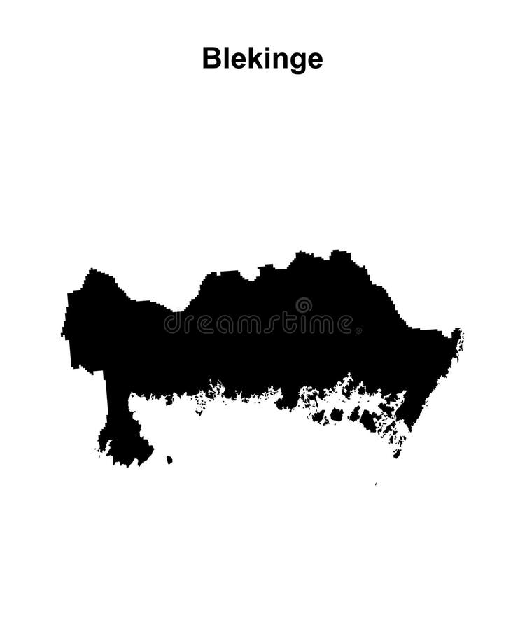 Blekinge outline map stock vector. Illustration of cartography - 360656322