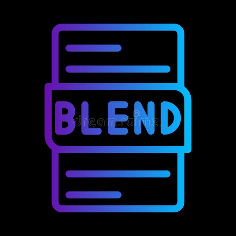 Blend File Format Document Gradient Icon. Essential File Type Icons ...