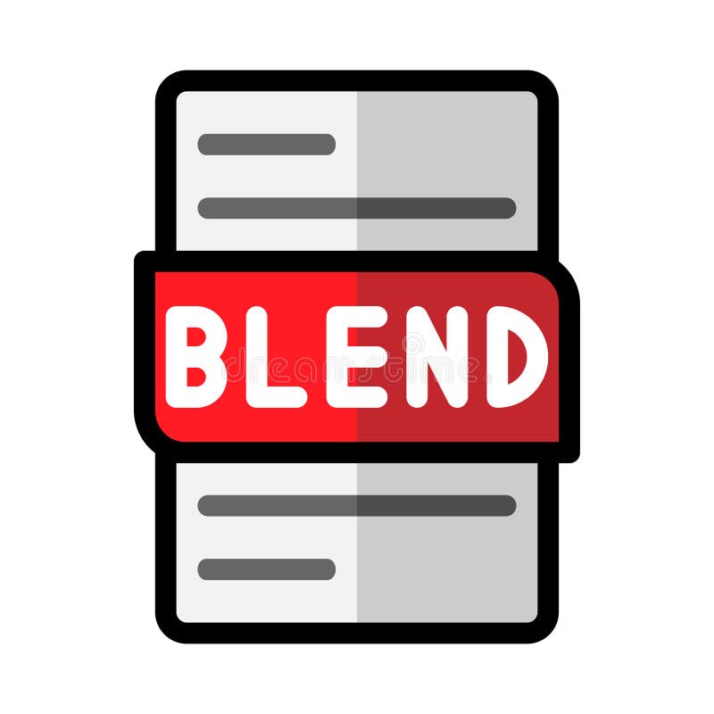 Blend File Type Flat Icons. Document Files Format Graphic Design ...