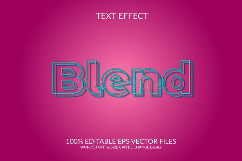 Blend Vector Eps 3d Text Effect Design. Stock Illustration ...