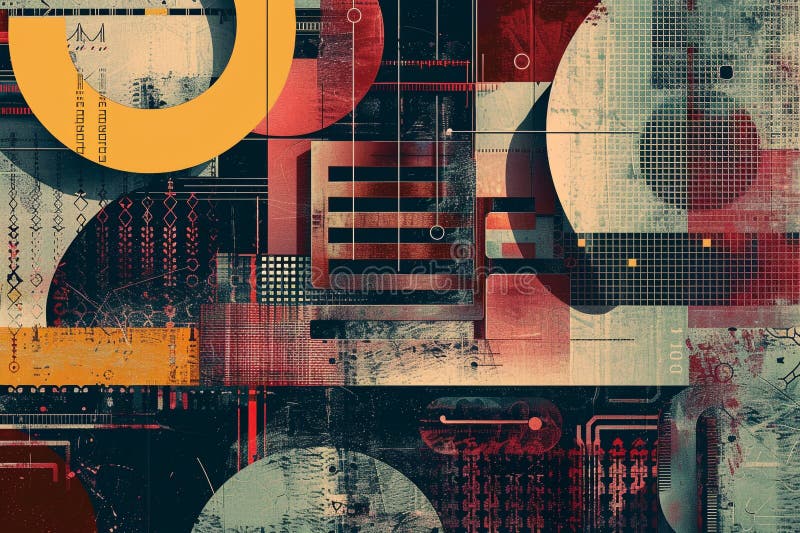 A Blend of Geometric Shapes and Patterns Representing a Condenser Unit ...