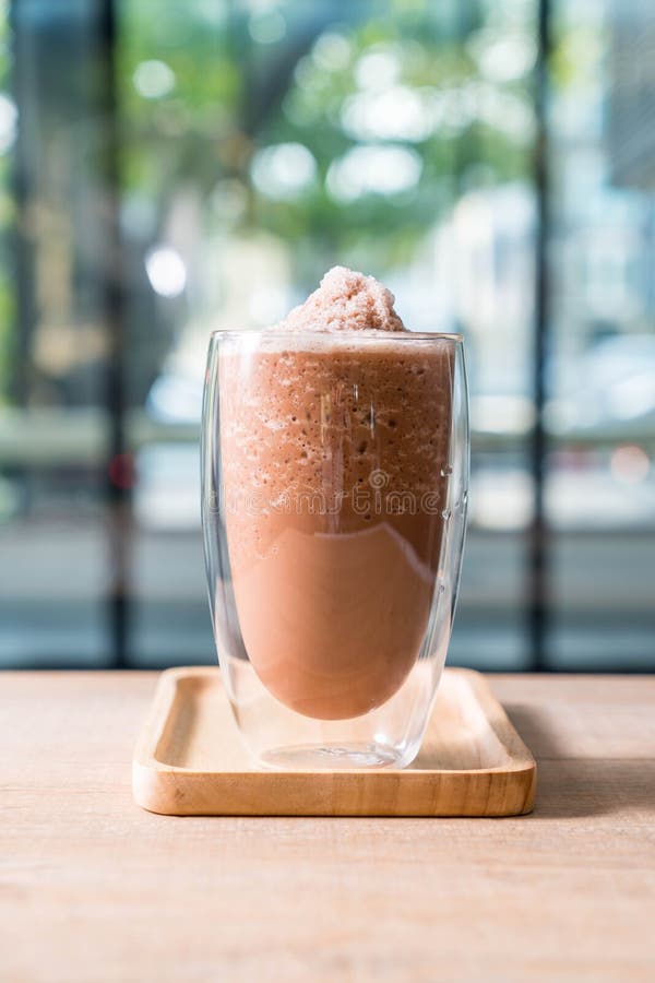 Blend Iced Chocolate Milkshake Stock Photo - Image of table, coffee ...