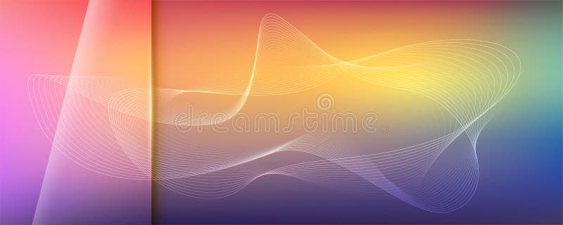 Blend of Lines on Multi Colored Background. Abstract Wavy Background ...