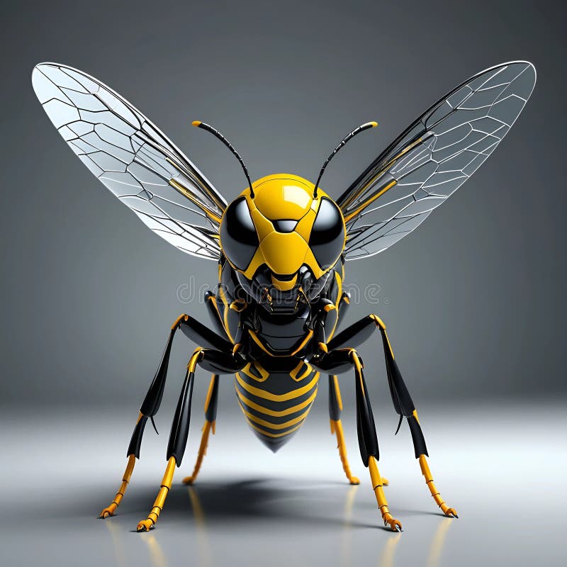 A Blend of Nature and Technology in the Form of a Stylized Wasp. Stock ...