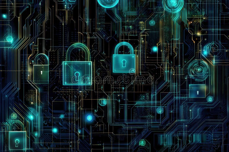 A Blend of Padlocks and Keys Creates an Abstract Digital Background ...