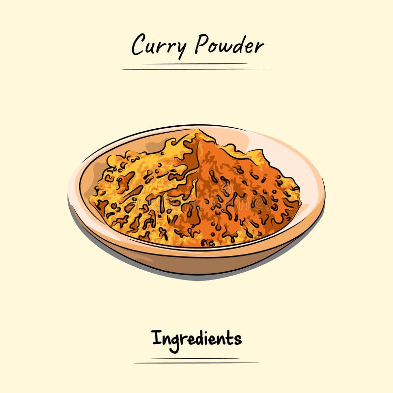 Curry Powder Illustration Sketch and Vector Style. Good To Use for ...