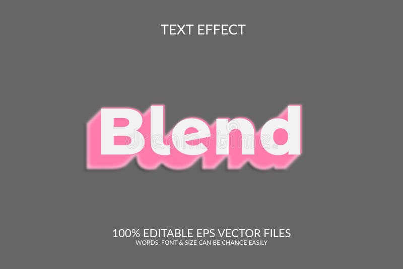 Blend Vector Eps 3d Text Effect Design. Stock Illustration ...