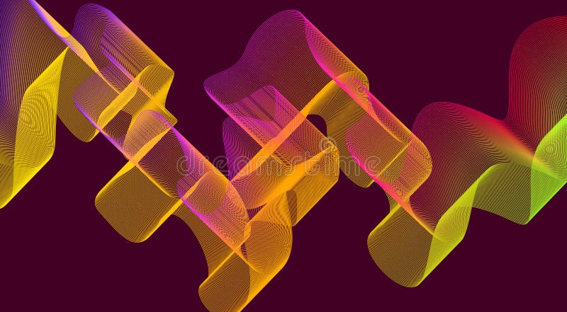 Blend Wavy Lines Curved Background Multicolor Gradient Stock Vector ...