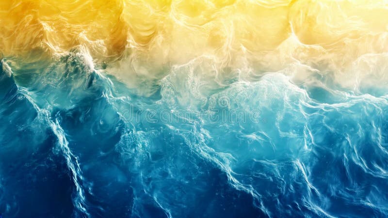 Blend of Yellow and Blue Ocean Waves Merge Smoothly Stock Video - Video ...